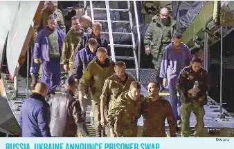 RUSSIA, UKRAINE ANNOUNCE PRISONER SWAP - PressReader