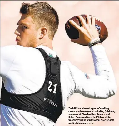 Saleh: Zach is still Jets’ starting QB when he returns - PressReader