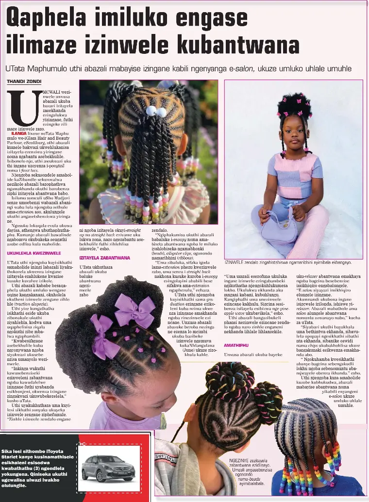 Qaphela imiluko engase ilimaze izinwele kubantwana - PressReader