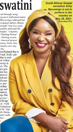 Xolly Mncwango to perform in Eswatini - PressReader