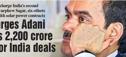 US charges Adani with Rs 2,200 crore bribe for India deals - PressReader