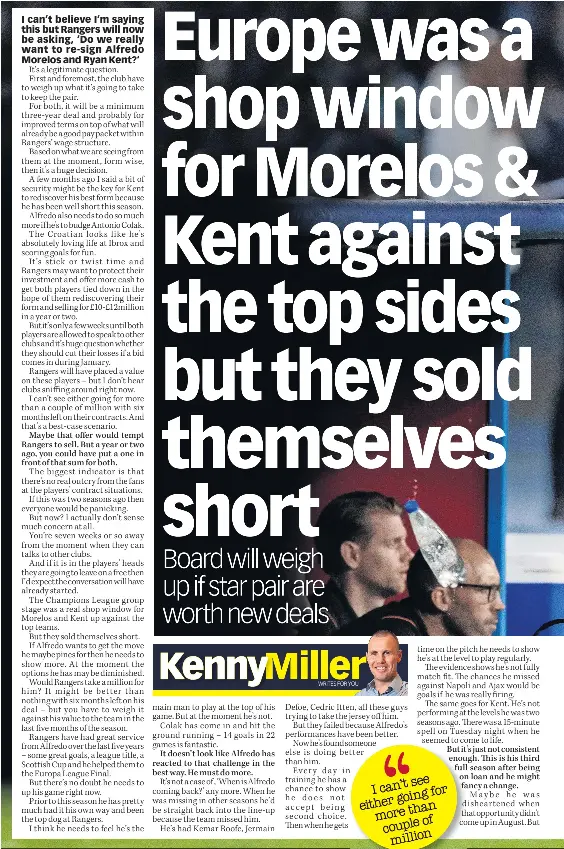 Europe was a shop window for Morelos & Kent against the top sides but they sold themselves short ...