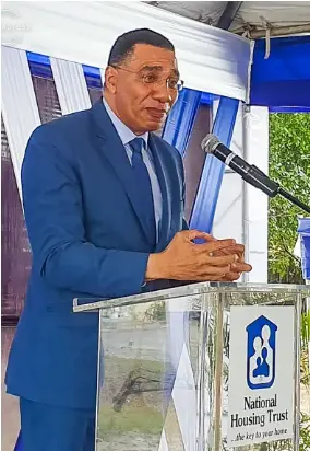 Holness says lack of water, sewerage delaying NHT projects - PressReader