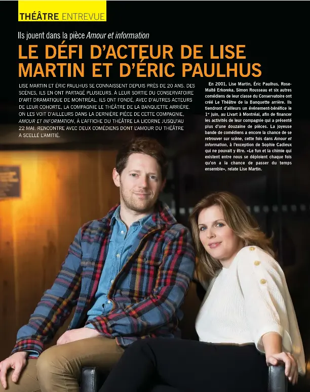 Lise Martin et Éric Paulhus: un défi d’acteur - PressReader