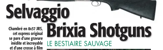 Selvaggio Brixia Shotguns LE BESTIAIRE SAUVAGE - PressReader
