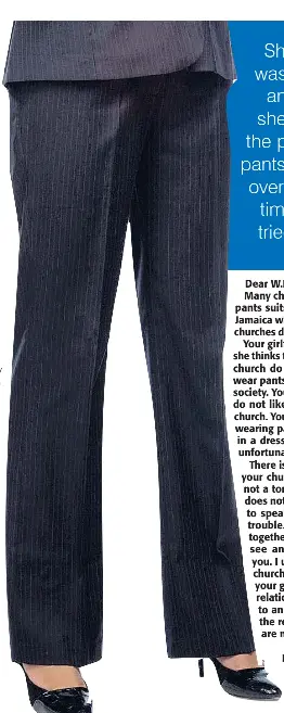 My girlfriend wears pants to church - PressReader