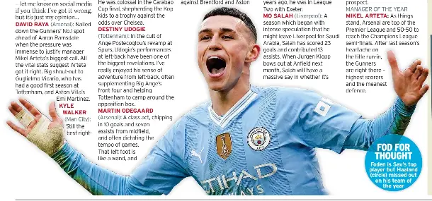 My Philgood Prem team of the year... and it stars Foden but NO Haaland ...