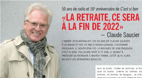 Claude Saucier: la retraite à la fin de 2022 - PressReader