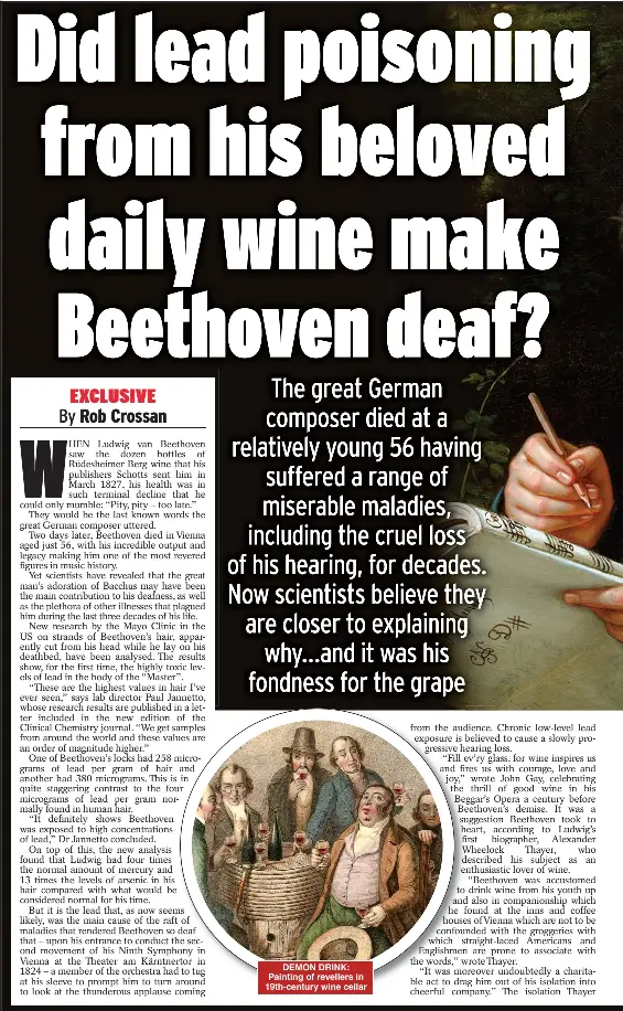 Did lead poisoning from his beloved daily wine make Beethoven deaf ...