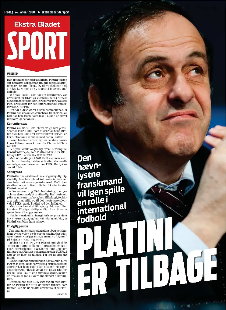 PLATINI ER TILBAGE - PressReader