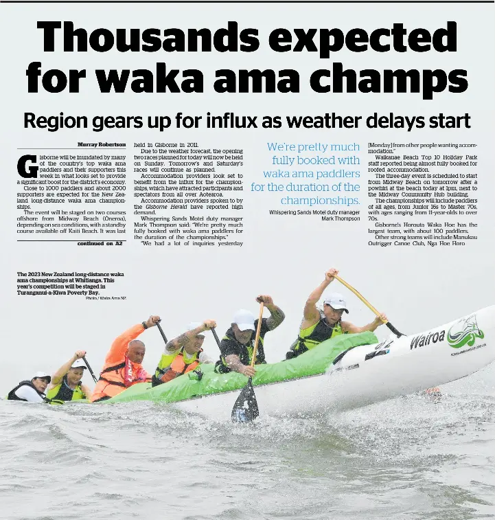 Thousands expected for waka ama champs - PressReader