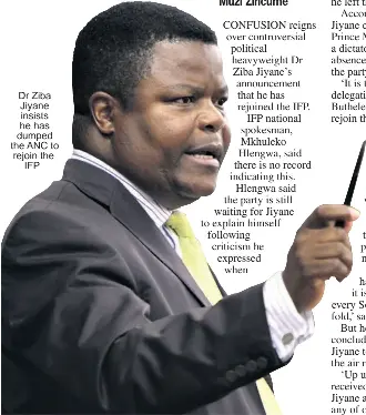 Jiyane party membership spat - PressReader