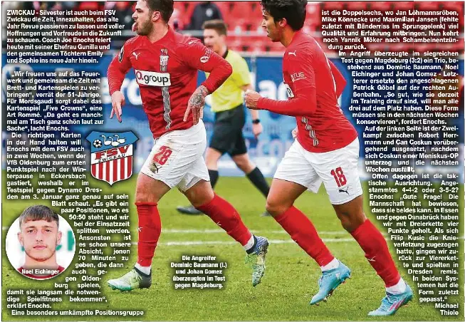 Enochs mischt zu Silvester die Karten und lobt Offensiv-Trio - PressReader