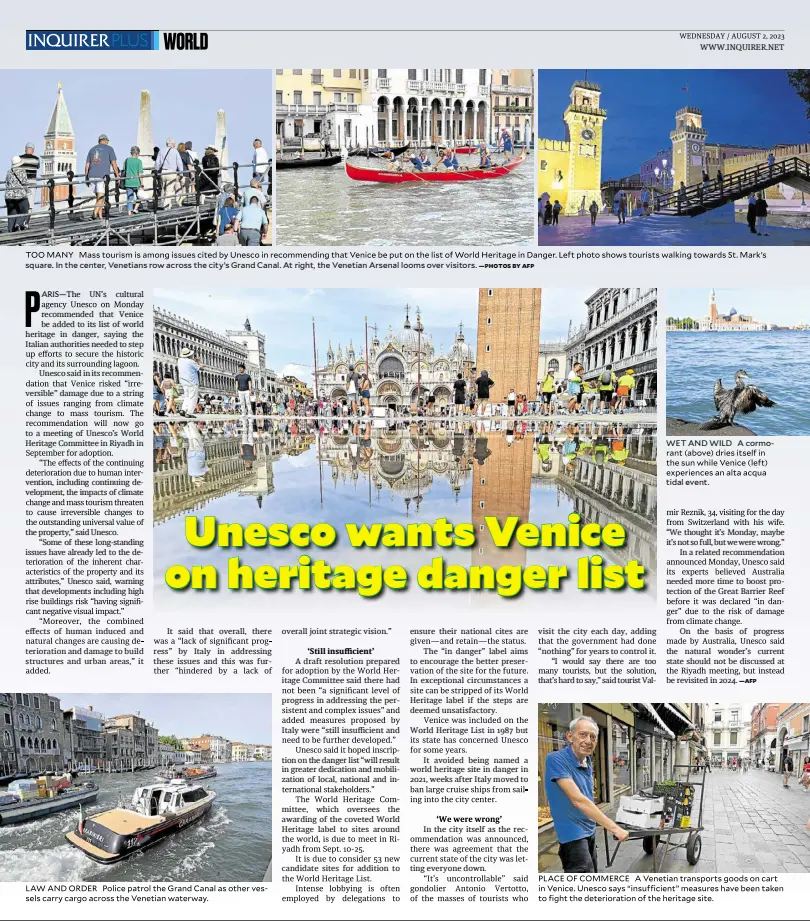 Unesco wants Venice on heritage danger list - PressReader