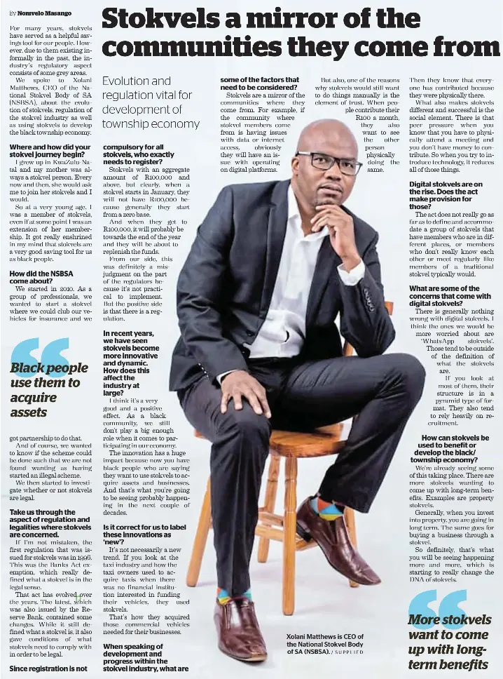Stokvels a mirror of the communitie­s they come from - PressReader