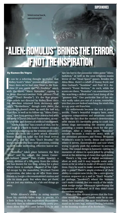 “ALIEN: ROMULUS” BRINGS THE TERROR, IF NOT THE INSPIRATIO­N - PressReader