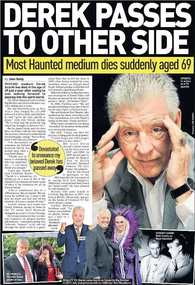 DEREK PASSES TO OTHER SIDE Most Haunted medium dies suddenly aged 69 ...