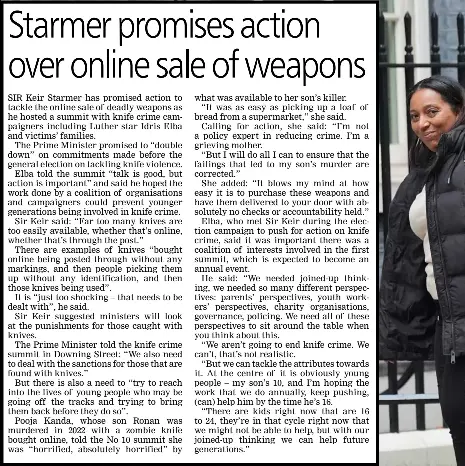Starmer promises action over online sale of weapons - PressReader