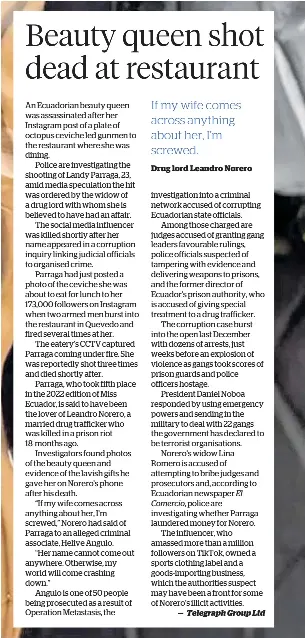 Beauty queen shot dead at restaurant - PressReader