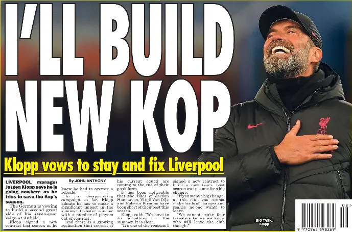 I’LL BUILD NEW KOP - PressReader