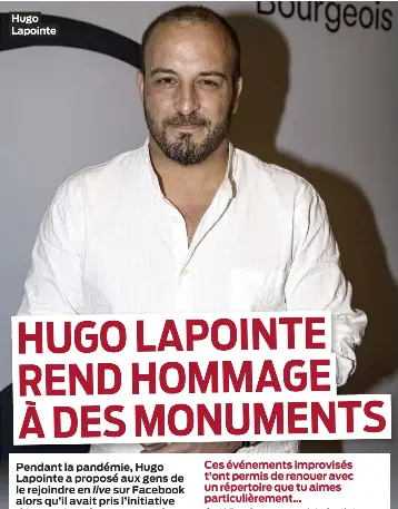 HUGO LAPOINTE REND HOMMAGE À DES MONUMENTS - PressReader