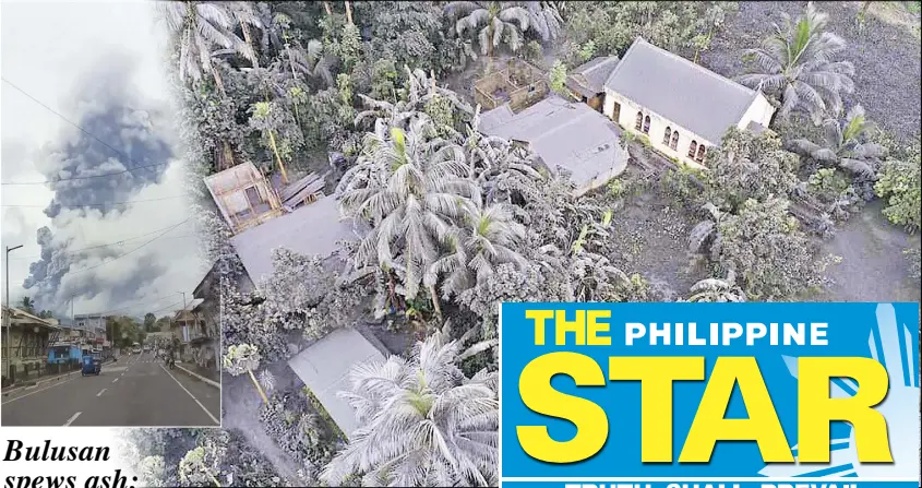Bulusan spews ash; Alert Level 1 raised - PressReader