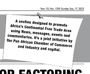 BUILDING CAPACITY FOR FACTORING IN AFRICA TO SUPPORT AFCFTA - PressReader