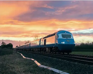 Midland Pullman HST, headed by 43055, passing East Goscote on December ...
