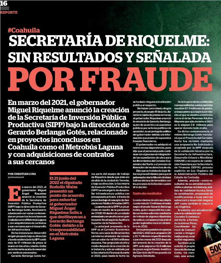 SECRETARÍA DE RIQUELME: SIN RESULTADOS Y SEÑALADA POR FRAUDE - PressReader