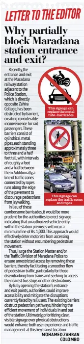 Why partially block Maradana station entrance and exit? - PressReader