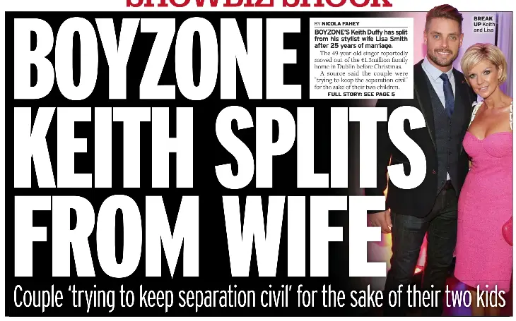 BOYZONE KEITH SPLITS FROM WIFE - PressReader