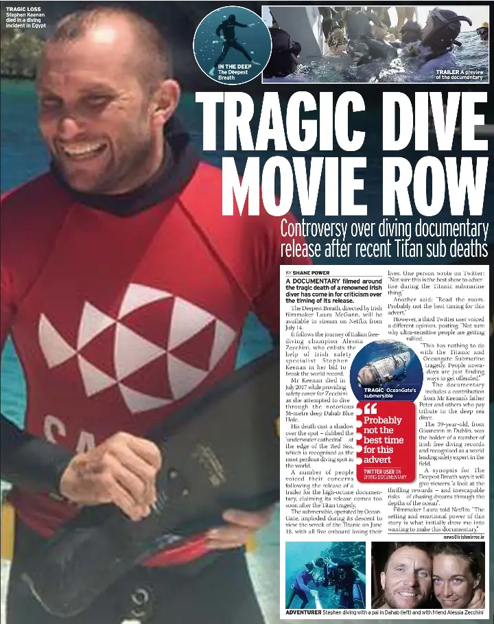 TRAGIC DIVE MOVIE ROW - PressReader