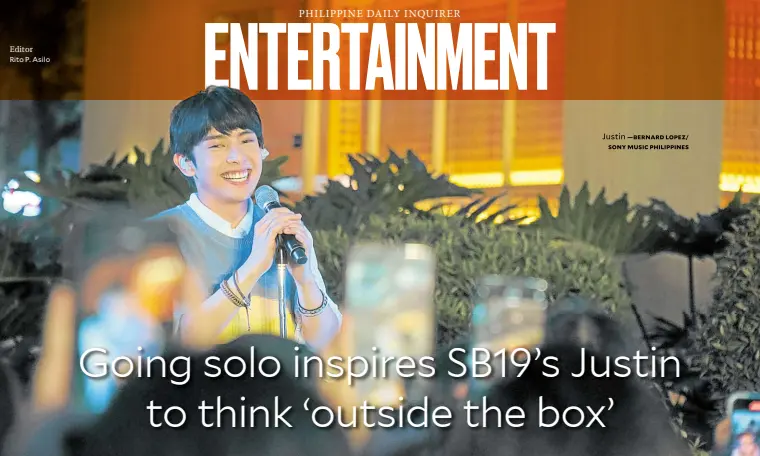 Going solo inspires SB19’s Justin to think ‘outside the box’ - PressReader