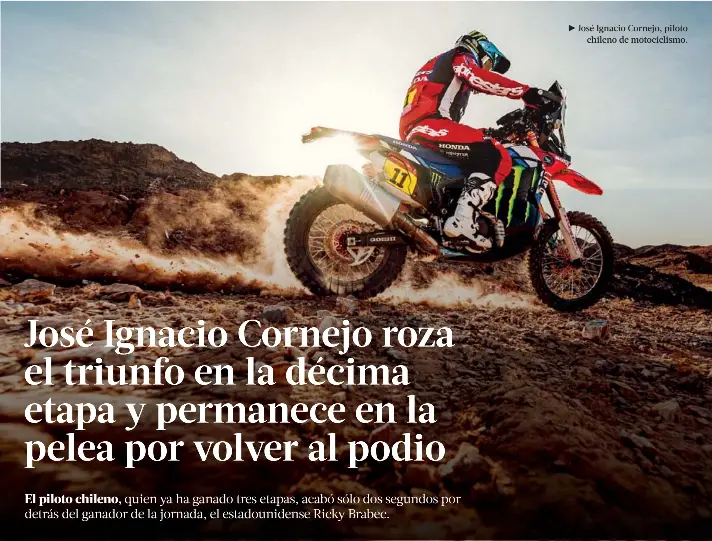 José Ignacio Cornejo roza el triunfo en la décima etapa y permanece en ...