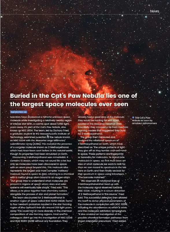 Buried in the Cat’s Paw Nebula lies one of the largest space molecules ever seen - PressReader