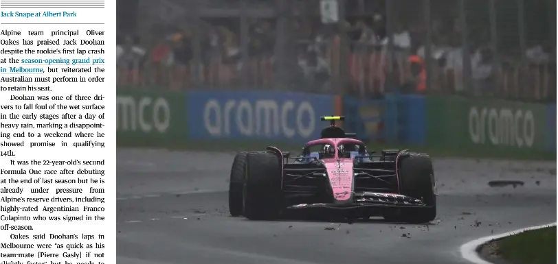 Jack Doohan put on notice to ‘perform’ after nightmare Australian F1 GP - PressReader