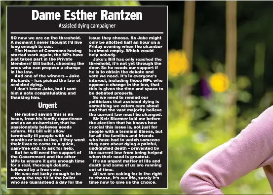 We’re on the threshold of change over a right to die... but some of us are running out of time ...