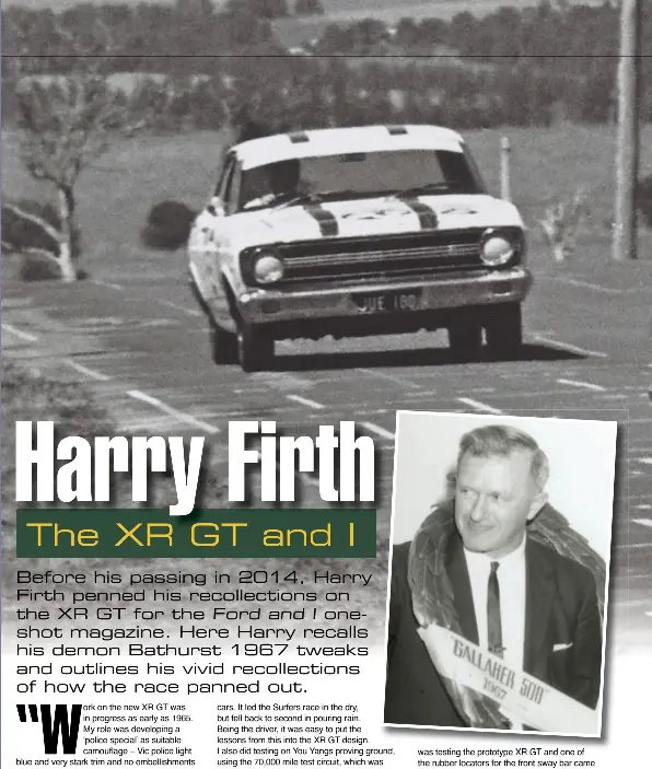 Harry Firth The XR GT and I “W - PressReader