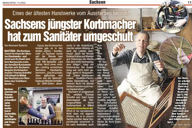 Sachsens jüngster Korbmacher hat zum Sanitäter umgeschult - PressReader