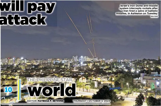 Israel: Iran will pay for missile attack - PressReader