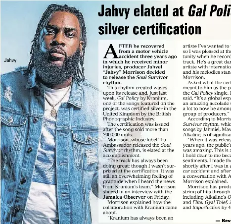 Jahvy elated at Gal Policy’s silver certificat­ion - PressReader