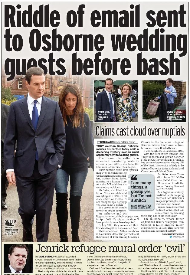 Riddle of email sent to Osborne wedding guests before bash - PressReader