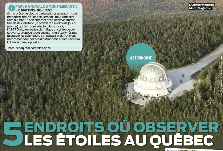 5 ENDROITS OÙ OBSERVER LES ÉTOILES AU QUÉBEC - PressReader