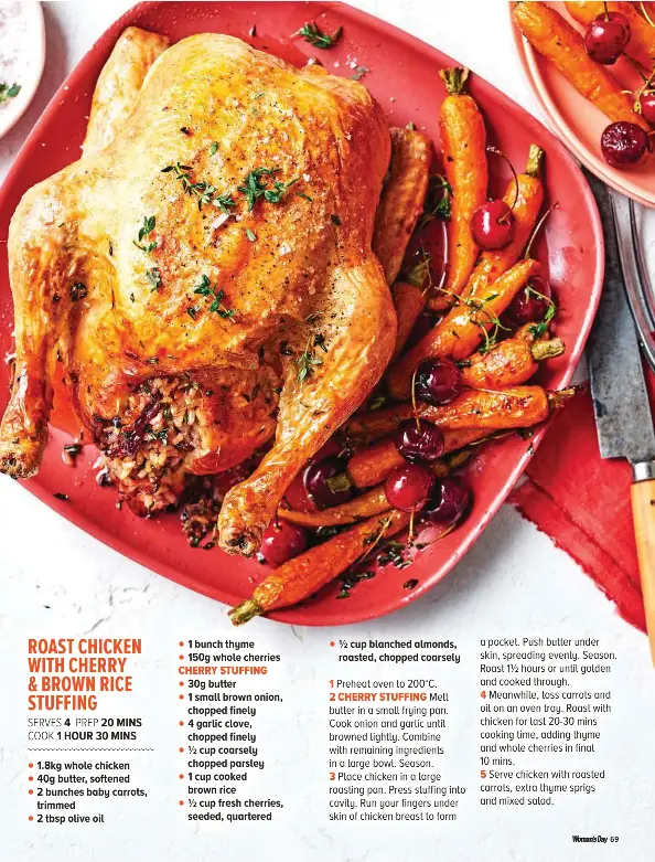 ROAST CHICKEN WITH CHERRY & BROWN RICE STUFFING - PressReader