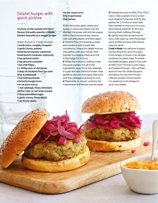Falafel burger with quick pickles - PressReader