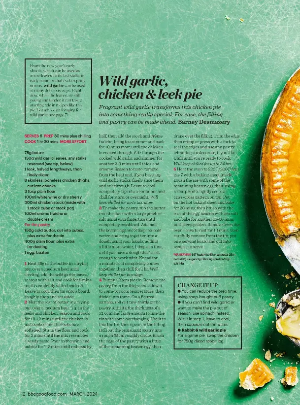 Wild garlic, chicken & leek pie - PressReader