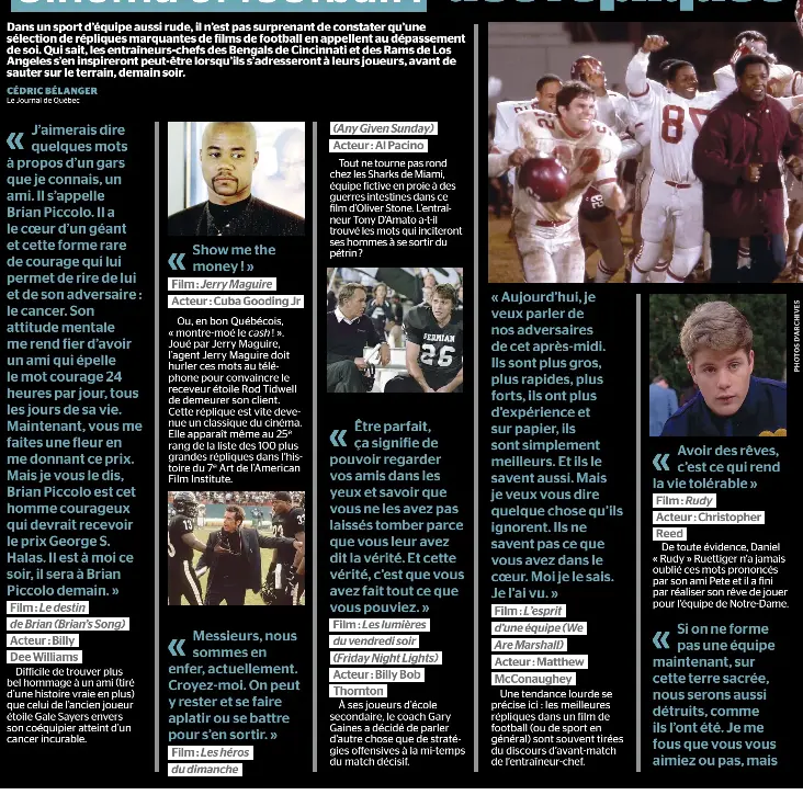 Cinéma et football : des répliques qui ont touché la corde sensible - PressReader