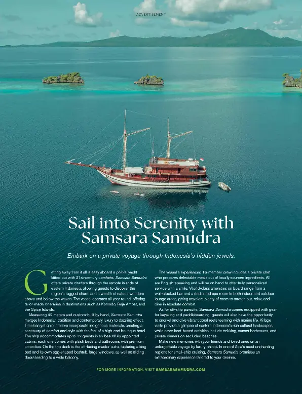 Sail into Serenity with Samsara Samudra - PressReader