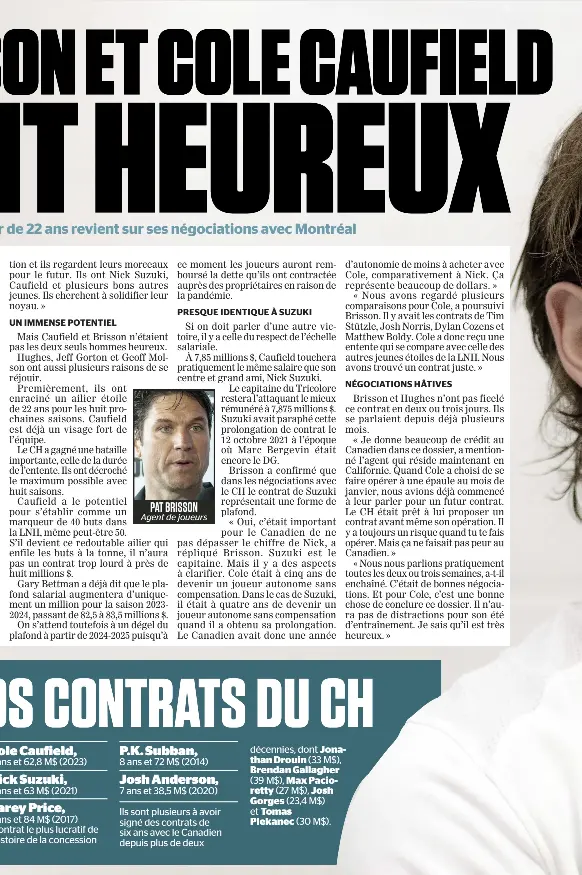 BRISSON ET COLE CAUFIELD SONT HEUREUX - PressReader