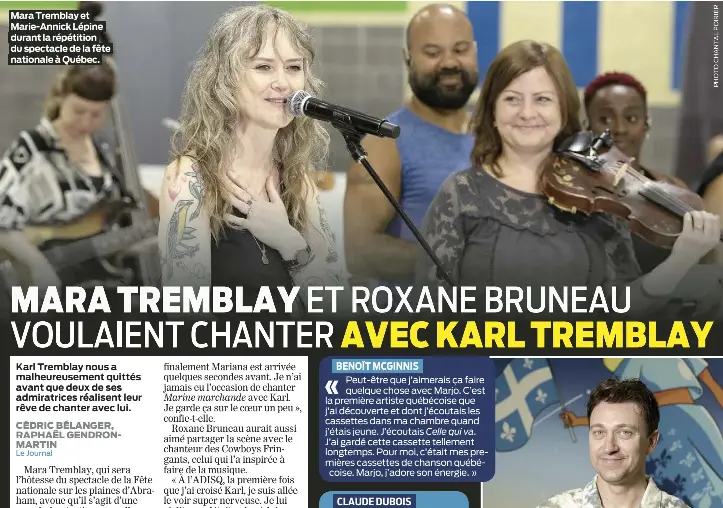 MARA TREMBLAY ET ROXANE BRUNEAU VOULAIENT CHANTER AVEC KARL TREMBLAY ...